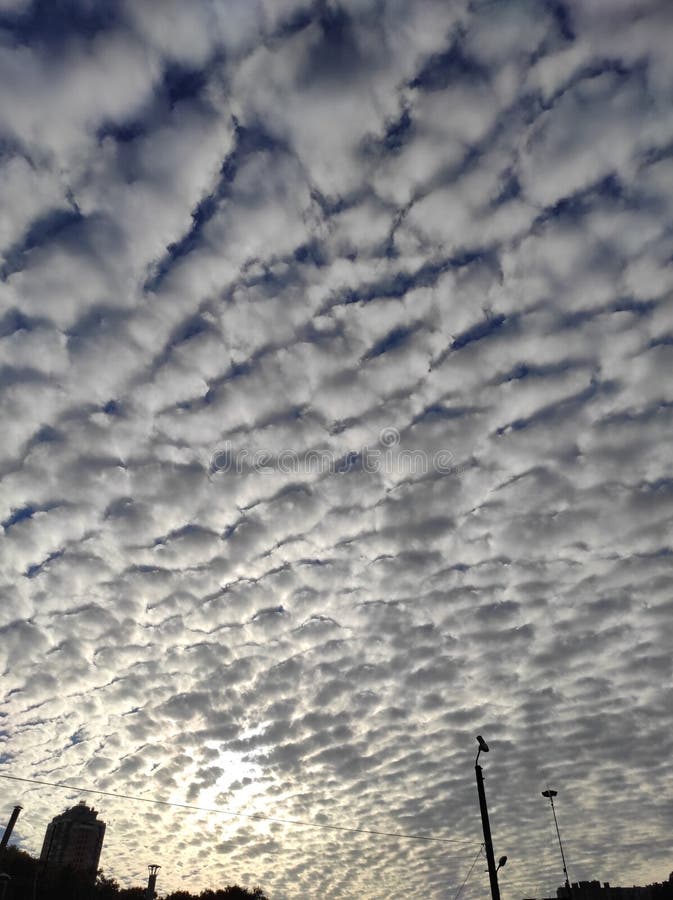 Waves of White Clouds Against a Blue Sky Stock Image - Image of blue ...