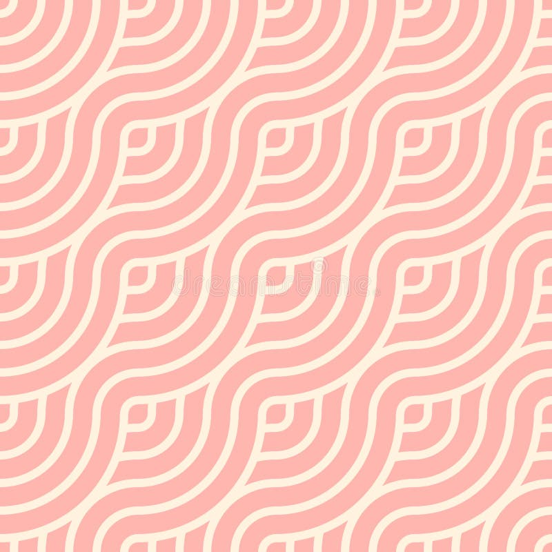 Waves White Pink Pattern Seamless Stock Vector - Illustration of poster ...