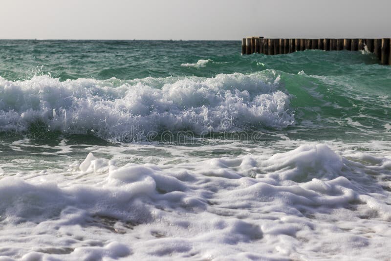Waves on Windy Day at the Beach. Outdoors Stock Photo - Image of high ...