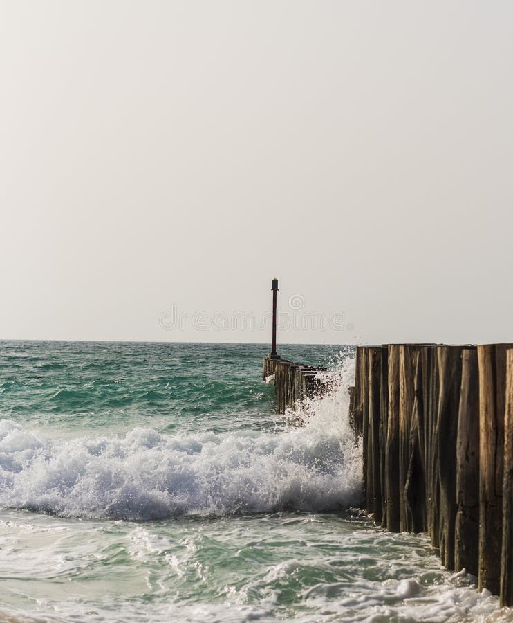 Waves on Windy Day at the Beach. Outdoors Stock Image - Image of piles ...