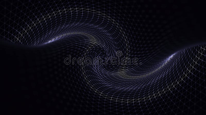 Waving Abstract Volume Texture in Endless Motion on Black Background ...
