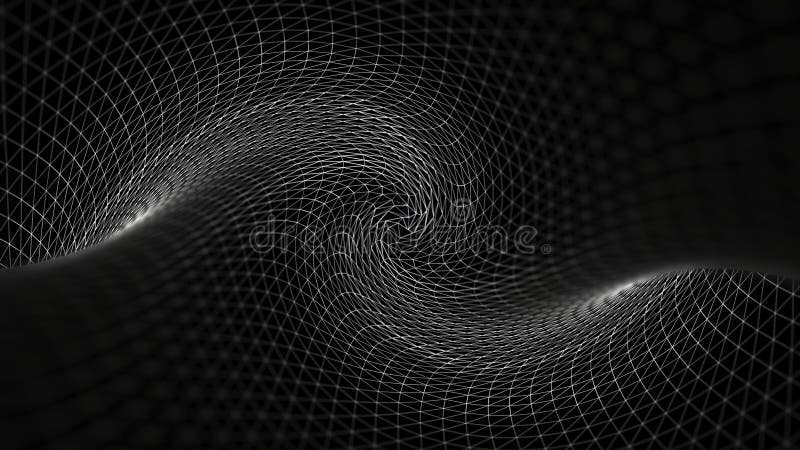 Waving Abstract Volume Texture in Endless Motion on Black Background ...