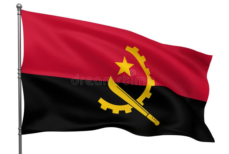 Angolan Flag Map Pointer Layout. Vector Illustration. Stock Vector ...