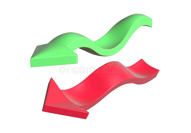 Waving arrows 3D stock vector. Illustration of glossy - 8811360