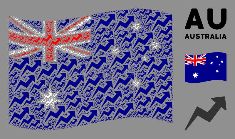 Waving Australia Flag Collage of Trend Items Stock Vector ...