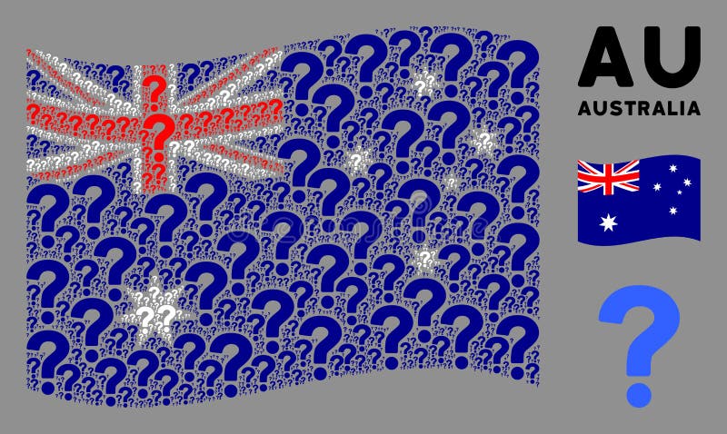 Waving Australia Flag Composition of Question Icons Stock Vector ...