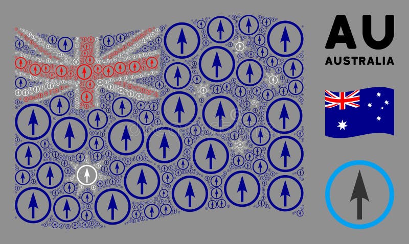 Waving Australia Flag Composition of Sharp Rounded Arrow Icons Stock ...
