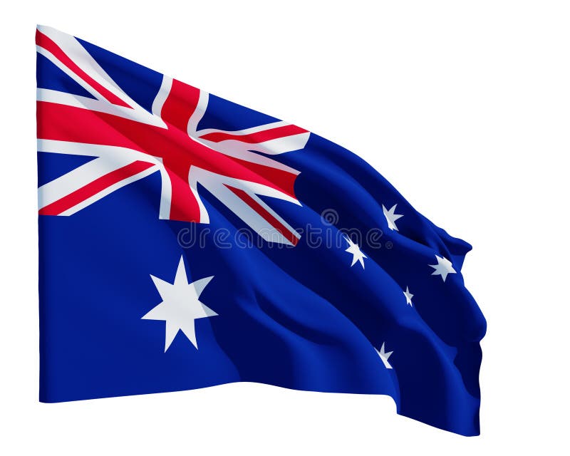 Waving Australia Flag. Official Colors and Proportion Correctly. Stock ...