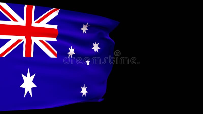 Waving Australia Flag, Transparent Background Alpha Channel 3D ...