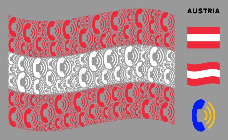 Waving Austria Flag Composition of Phone Ring Items Stock Vector ...