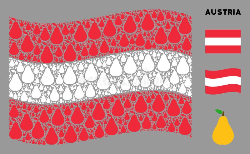 Waving Austria Flag Pattern of Pear Icons Stock Vector - Illustration ...