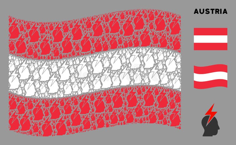 Waving Austria Flag Pattern of Person Stress Strike Items Stock Vector ...