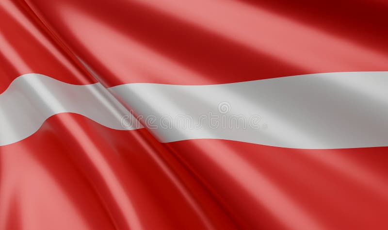 Waving Austria Flag Satin Fabric - 3D Illustration Stock Illustration ...
