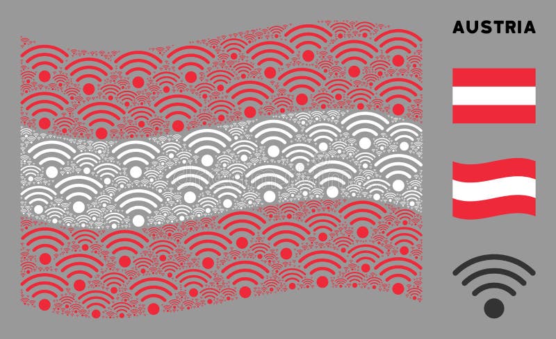 Waving Austrian Flag Mosaic of Wi-Fi Source Items Stock Vector ... Waving Austrian Flag Mosaic of Wi-Fi Source Items Stock Vector ...