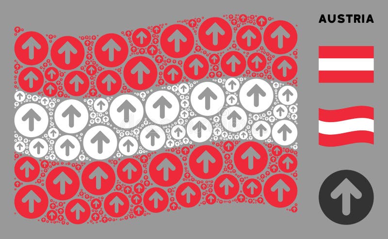 Waving Austrian Flag Pattern of Rounded Arrow Items Stock Vector ...