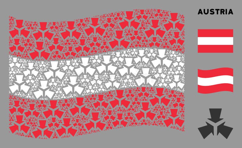 Waving Austrian Flag Pattern of Shrink Arrows Items Stock Vector ...