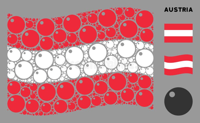 Waving Austria Flag Pattern of Sphere Icons Stock Vector - Illustration ...