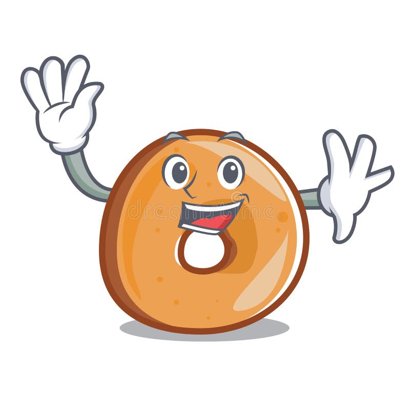 Waving Bagels Character Cartoon Style Stock Vector - Illustration of ...