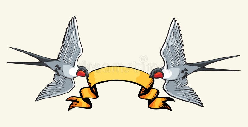 Waving Banner for the Inscription. Vector Drawing Stock Vector ...