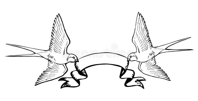 Waving Banner for the Inscription. Vector Drawing Stock Vector ...