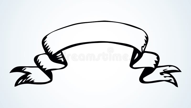 Waving Banner for the Inscription. Vector Drawing Stock Vector ...