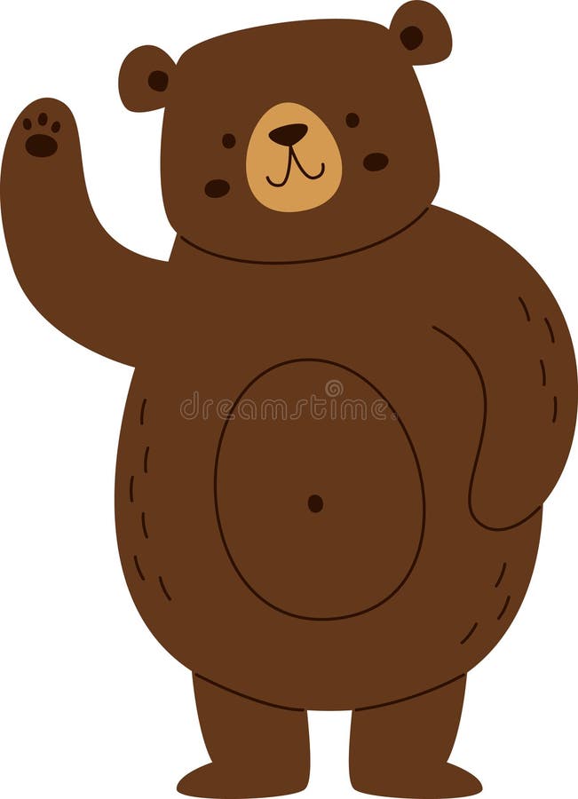 Waving Bear Animal stock vector. Illustration of wildlife - 293783511
