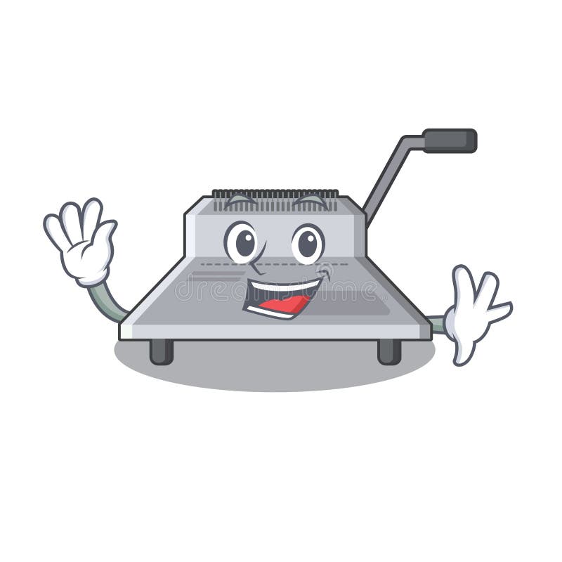 Waving Binding Machine in the Cartoon Shape Stock Vector - Illustration ...