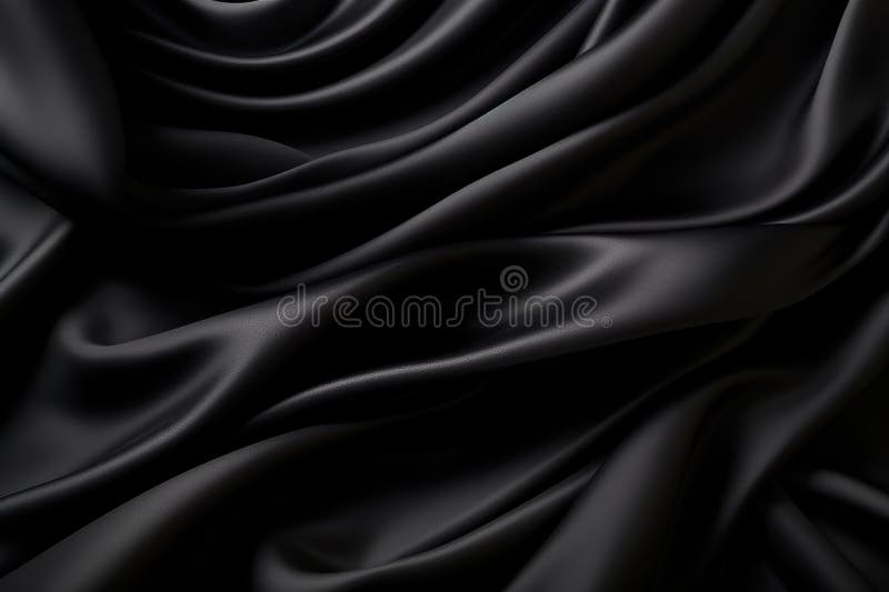 Waving Black Silk Fabric Background Stock Illustration - Illustration ...