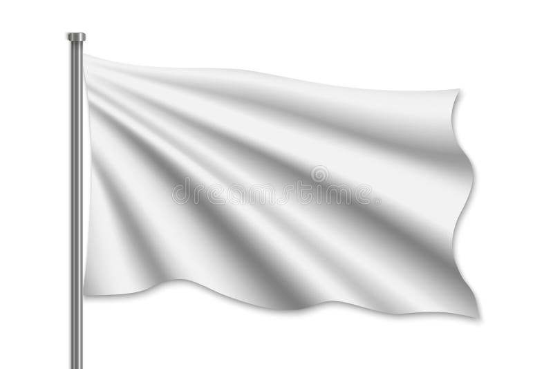 Waving Blank Flag on Flagpole Stock Illustration - Illustration of ...