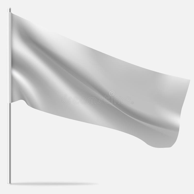 Waving Blank Flag on Flagpole. Stock Vector - Illustration of business ...