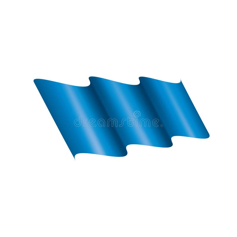 Waving the Blue Flag on a White Background Stock Vector - Illustration ...