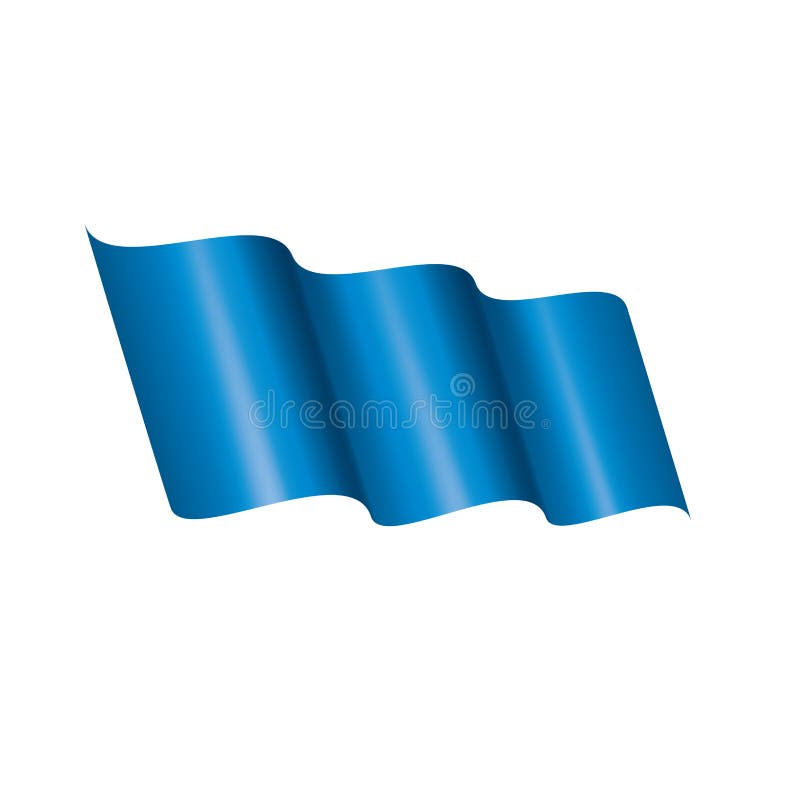 Waving the Blue Flag on a White Background Stock Vector - Illustration ...