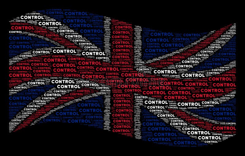 Waving Great Britain Flag Collage of Control Text Items Stock Vector ...