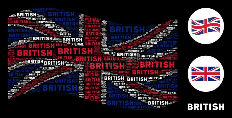 UK text with British flag stock illustration. Illustration of text ...