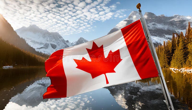 Waving Canada Flag stock illustration. Illustration of outdoors - 304373605