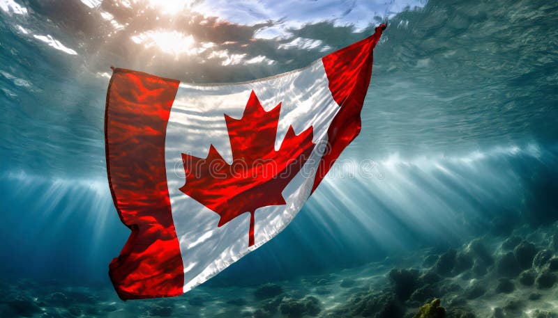 Waving Canada Flag stock illustration. Illustration of blue - 304431732