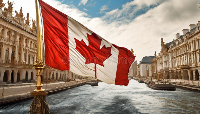 Waving Canada Flag stock illustration. Illustration of flag - 304374580