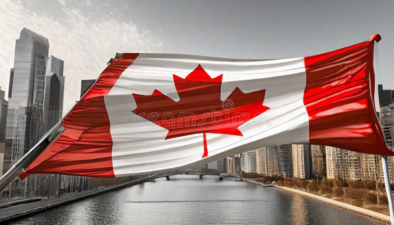 Waving Canada Flag stock illustration. Illustration of patriotic ...