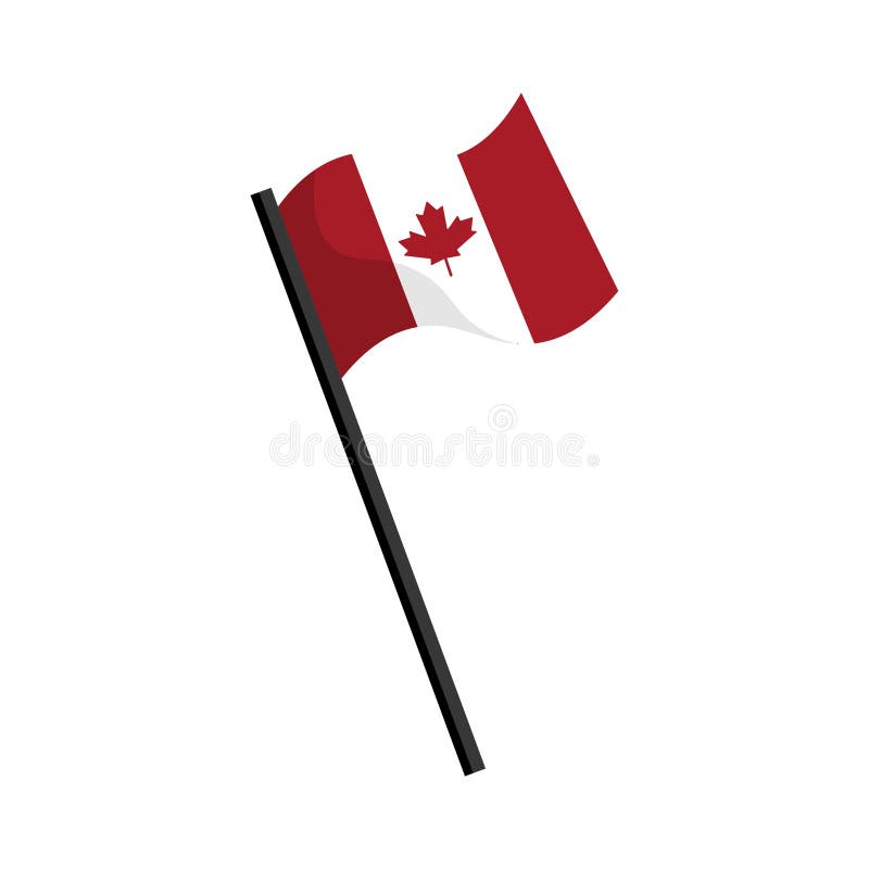 Waving Canadian Flag Vector Stock Illustration - Illustration of ...