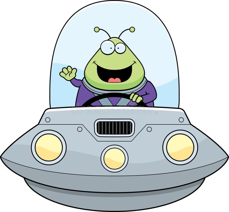 Waving Cartoon Alien UFO stock vector. Illustration of waving - 47714919
