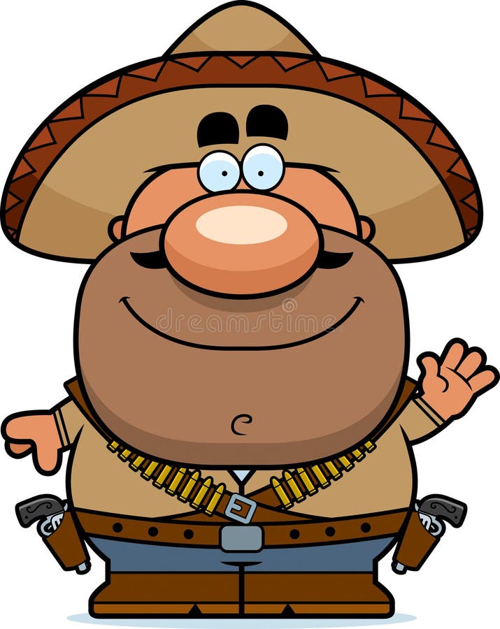 Waving Cartoon Bandito stock vector. Illustration of cartoon - 47715075