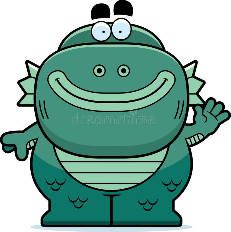 Waving Cartoon Creature stock vector. Illustration of smiling - 47715160