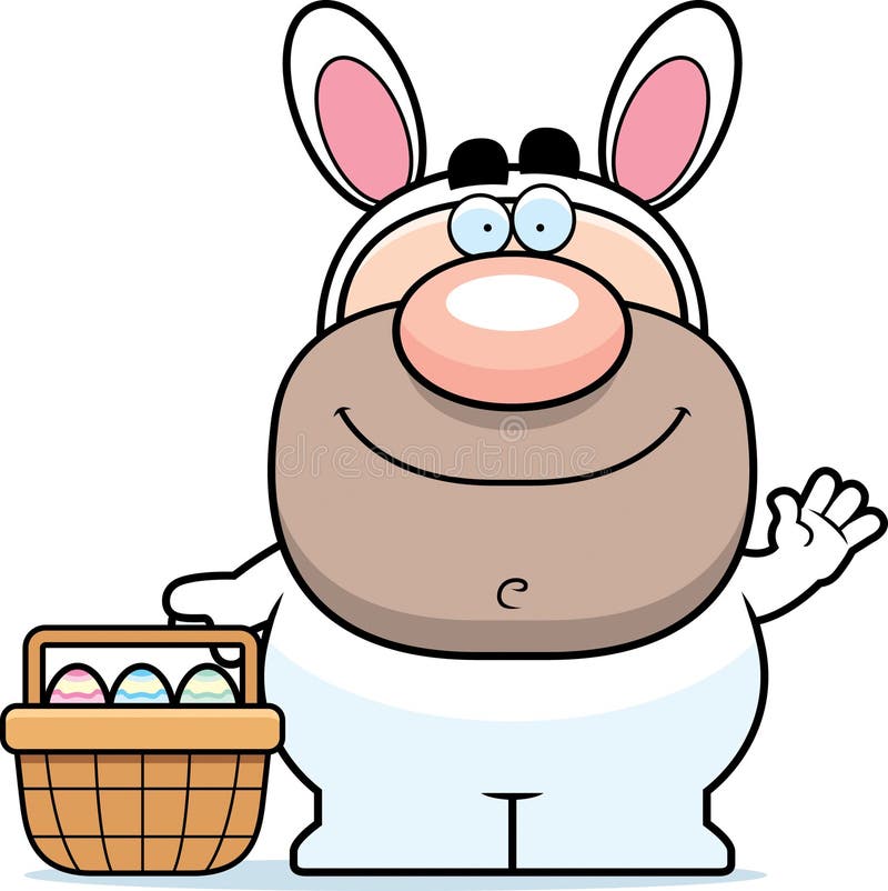 Waving Cartoon Easter Bunny Stock Vector - Illustration of vector ...