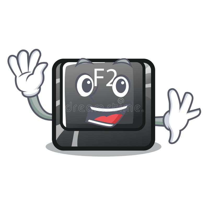 Waving Cartoon F2 Button on the Keyboard Stock Vector - Illustration of ...