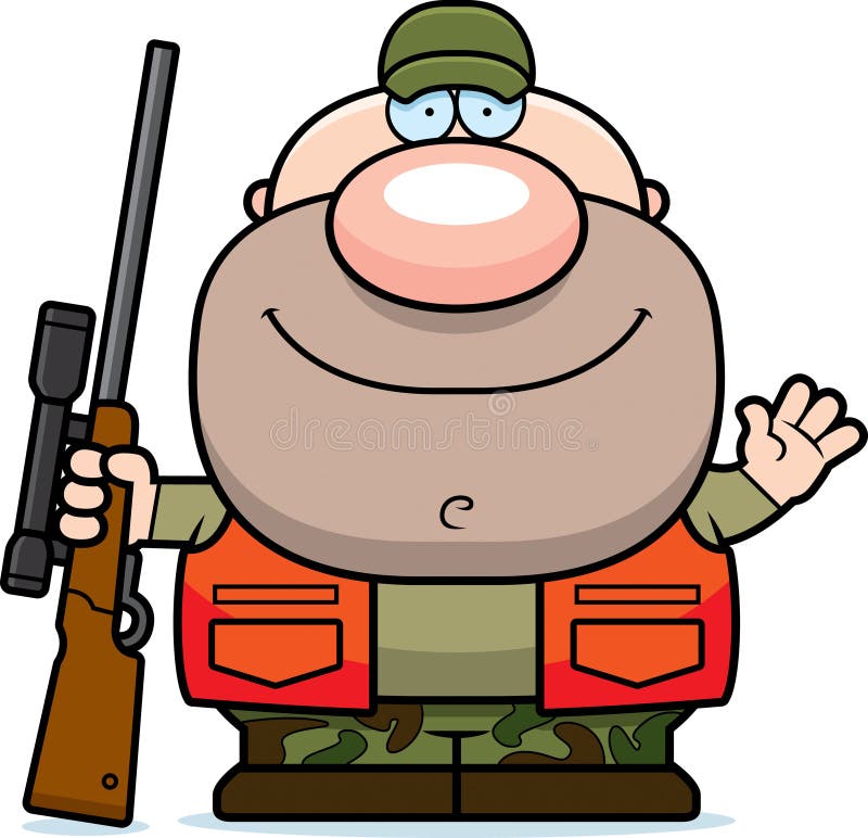 Waving Cartoon Hunter stock vector. Illustration of clipart - 49929034