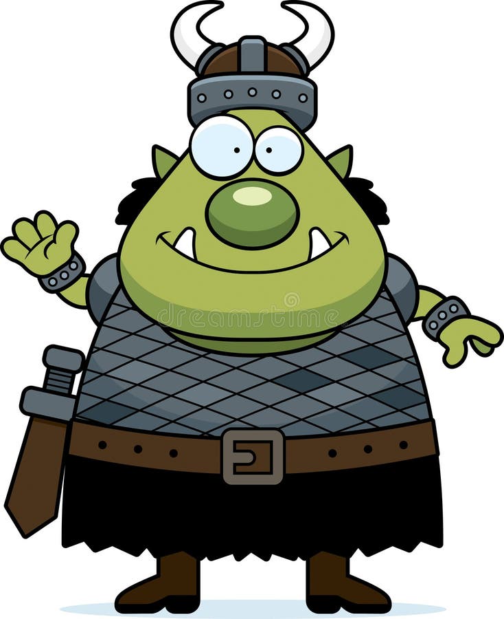 Waving Cartoon Orc stock vector. Illustration of monster - 47714661