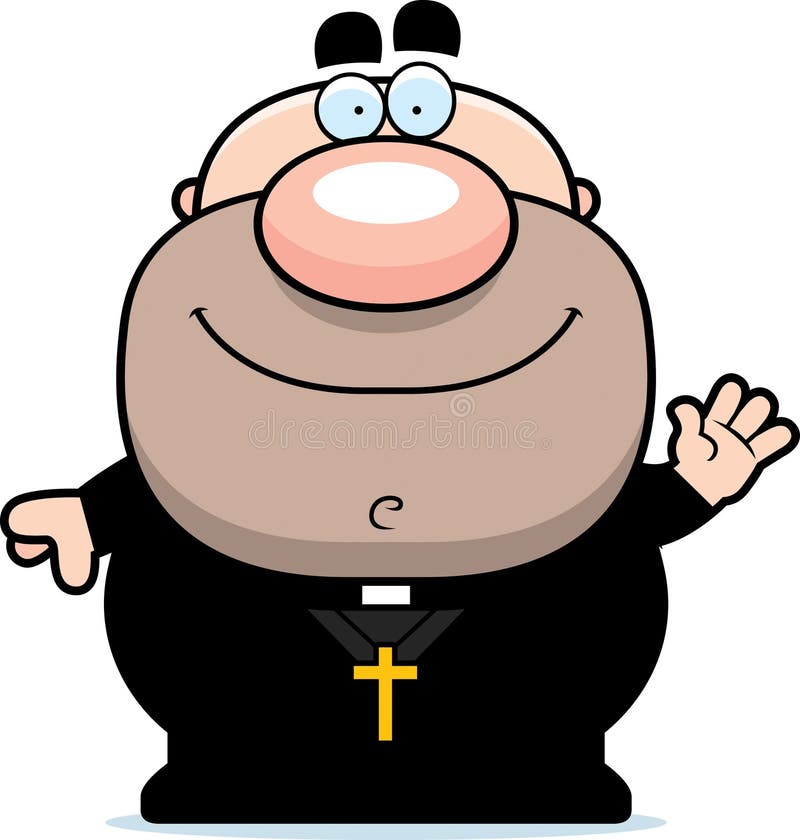 Waving Cartoon Priest stock vector. Illustration of greeting - 49929117