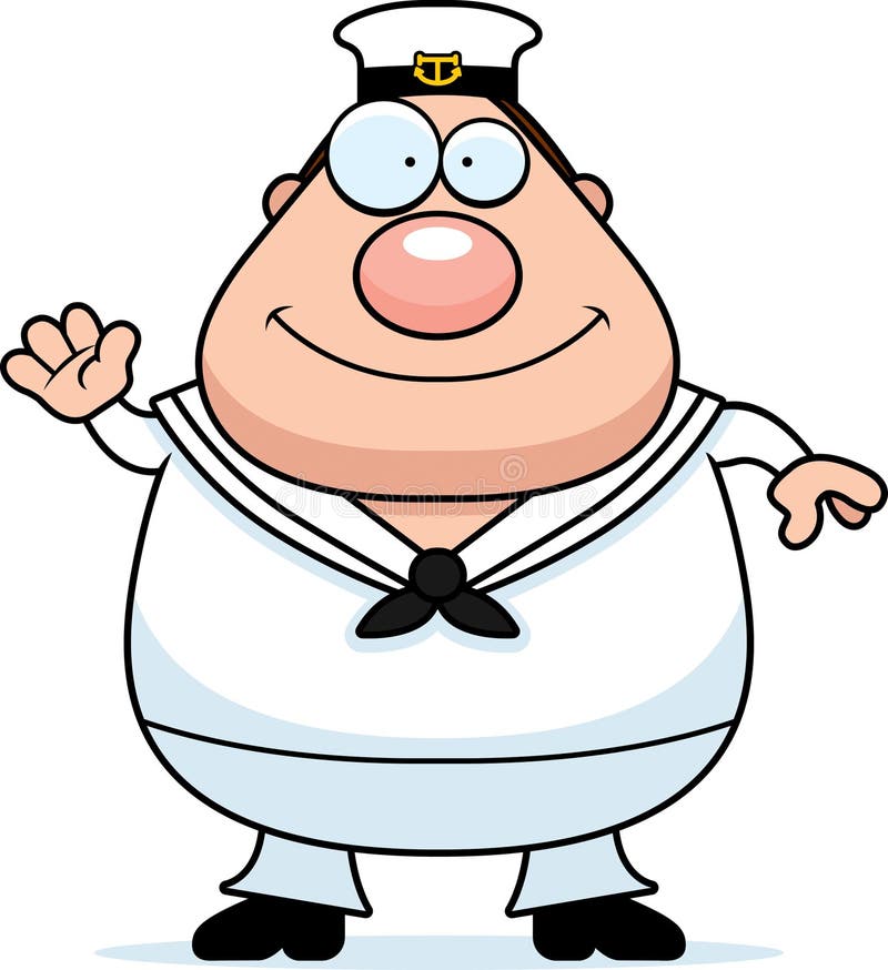 Waving Cartoon Sailor stock vector. Illustration of person - 47714885