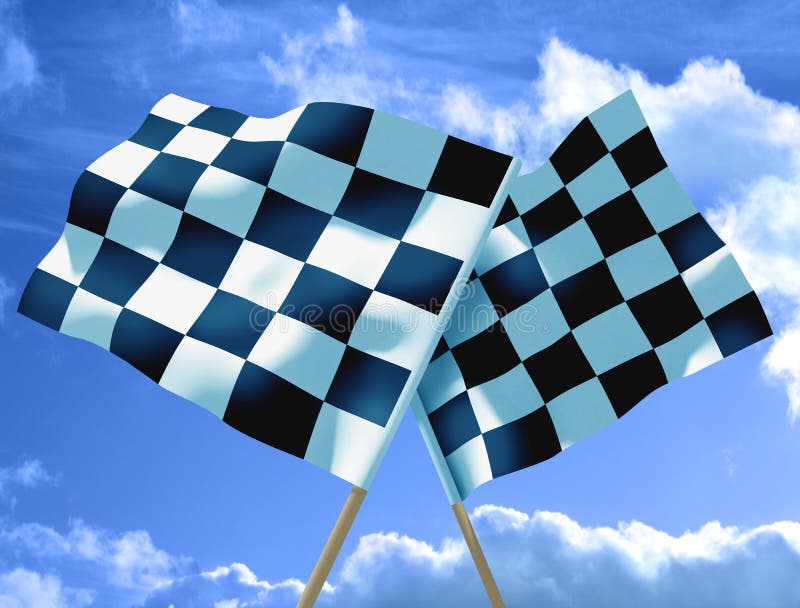 Waving a checkered flag stock illustration. Illustration of speed - 9447576