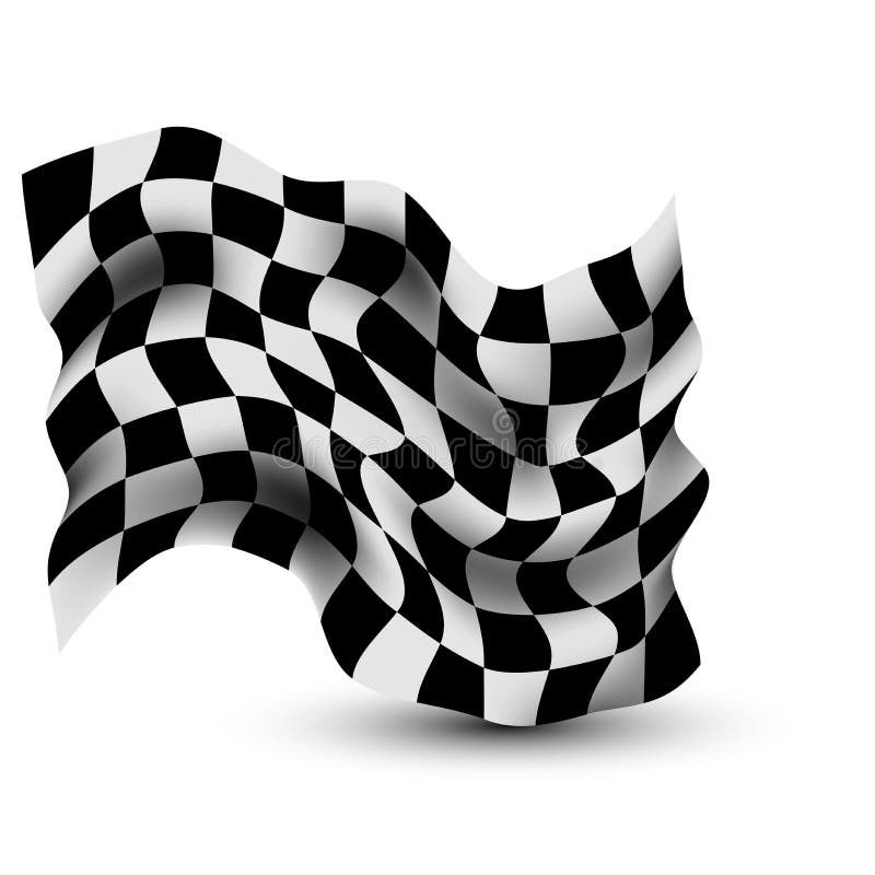 Waving Checkered Flag stock illustration. Illustration of isolated ...